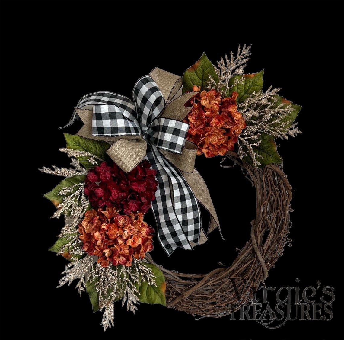Fall Hydrangea Wreath Hydrangea Wreath Fall Wreath Front - Etsy