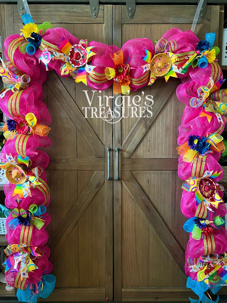 Fiesta Garland / Fiesta Deco Mesh Garland / Fiesta Birthday Garland ...