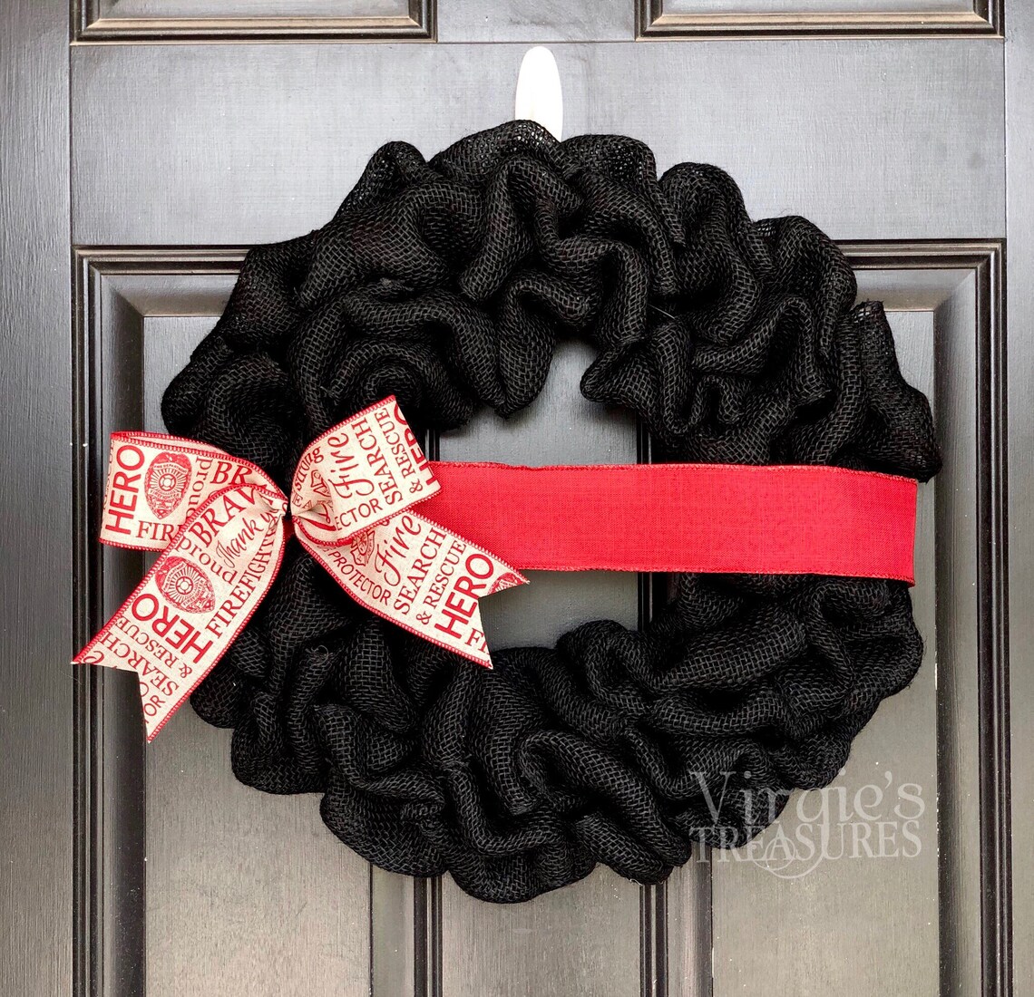 Firefighter Wreath, Firefighter Memorial Wreath, Burlap Wreath ...
