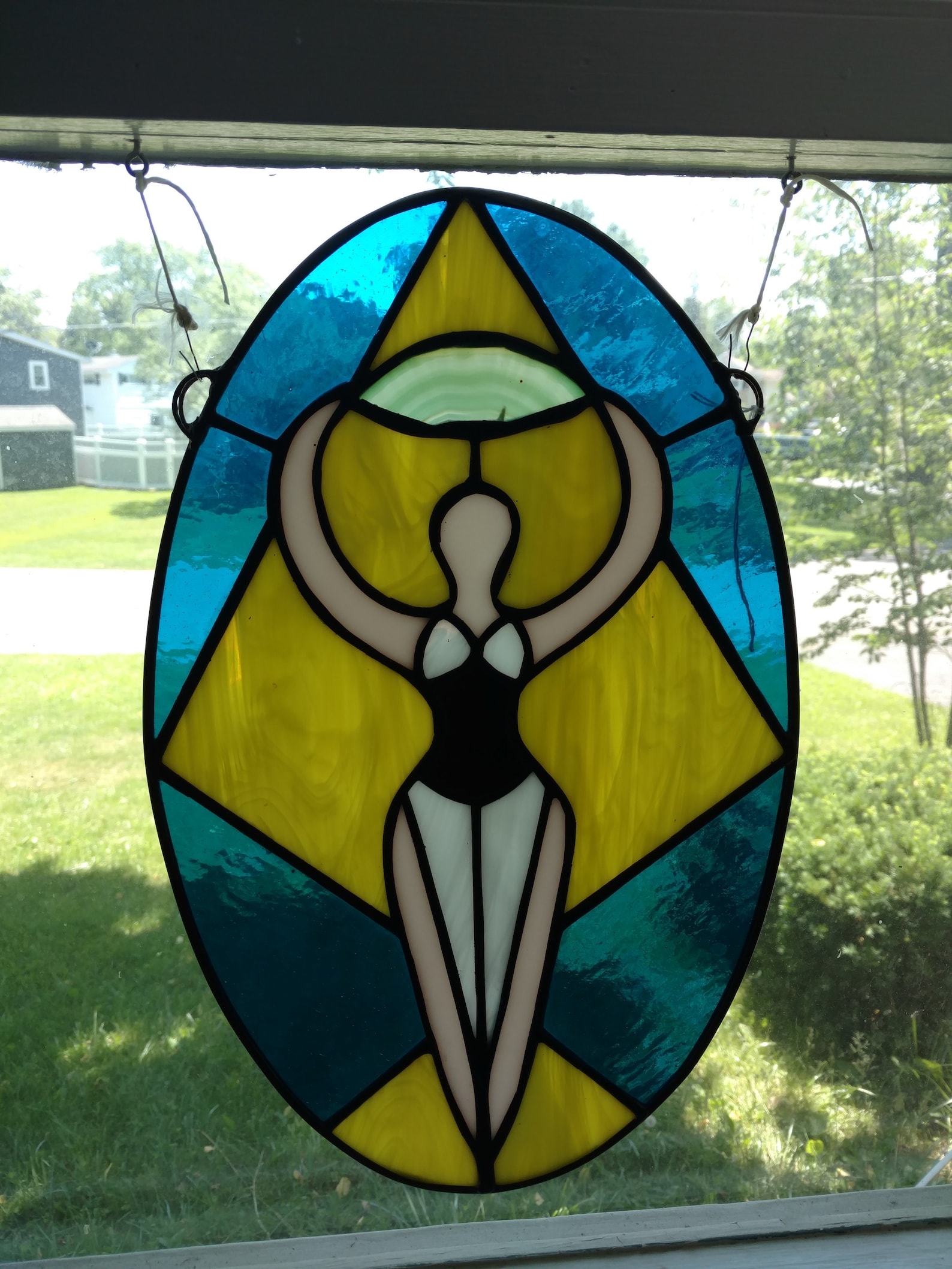 Stained Glass Goddess With Green Agate - Etsy