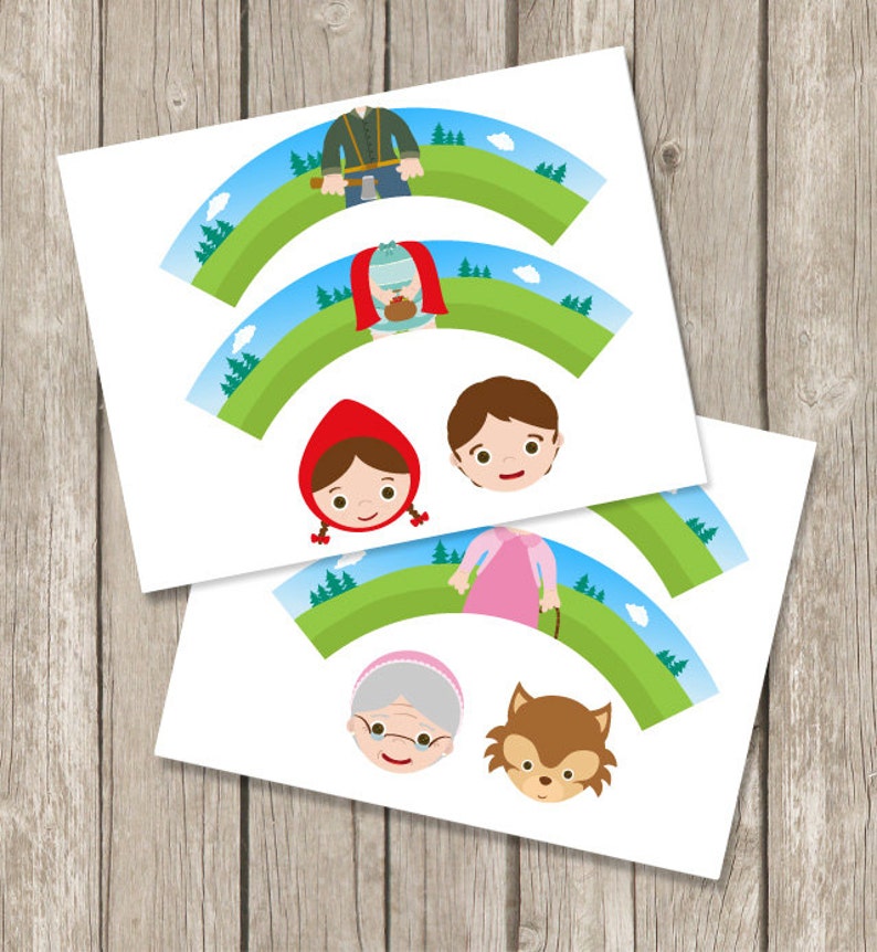 Little Red Riding Hood Tale, Wolf , Grandma and Woodcutter Cupcake ...
