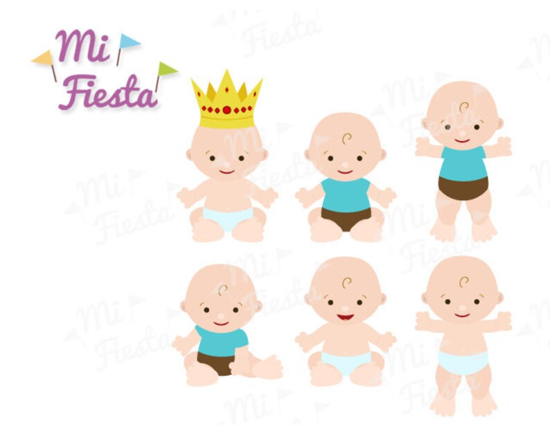 Cute Baby Boy Clipart Set, Printable Great for Baby Showers, Instant ...