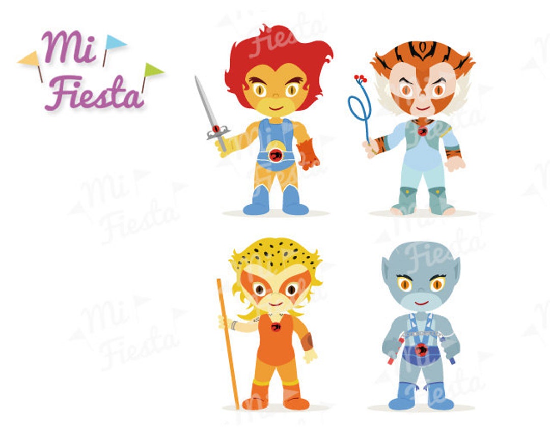 Thundercats Inspired Set Lion-o, Tygra, Cheetara and Panthro. Art ...