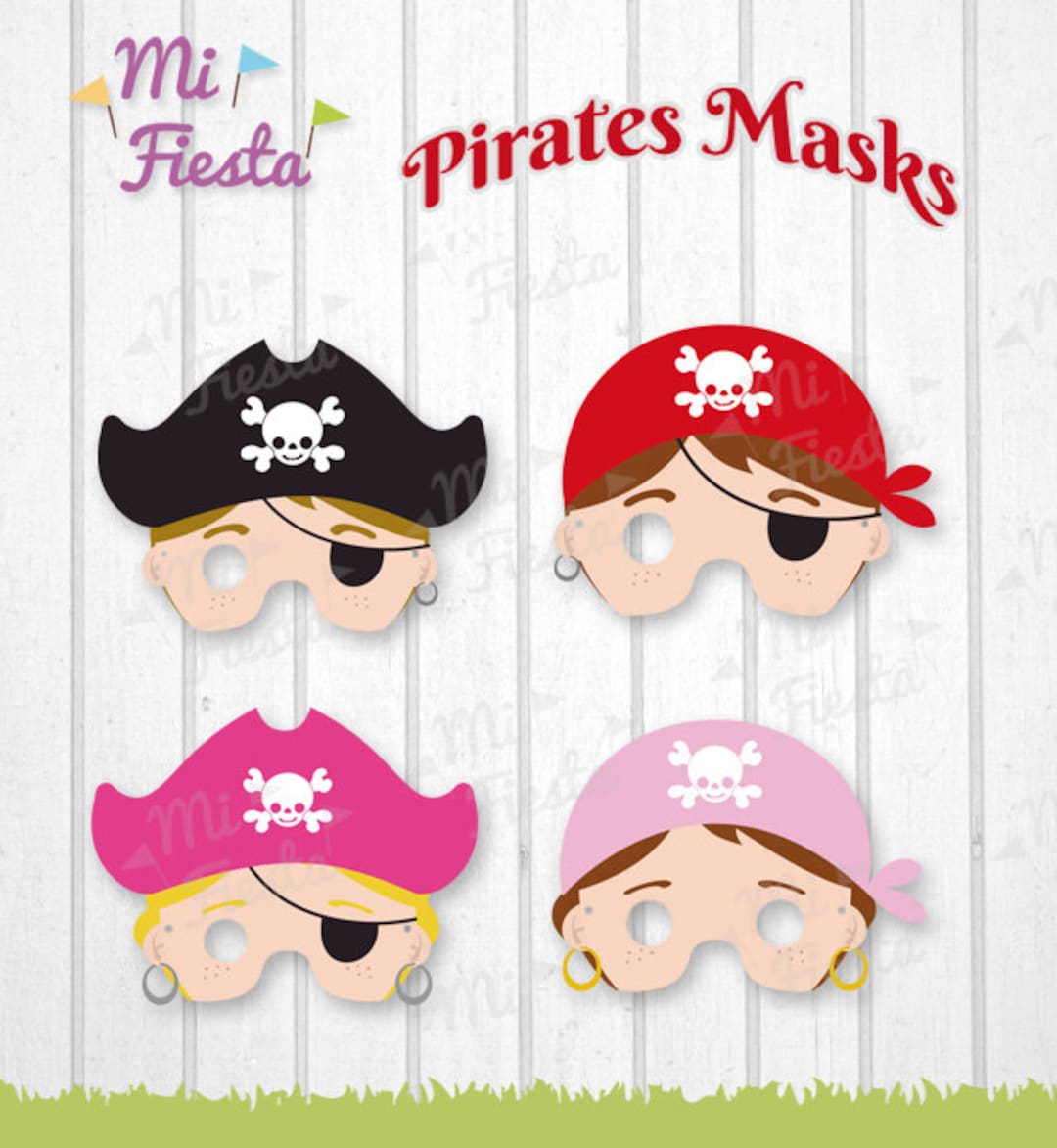 Pirates Children Mask Printable for Birthdays, Instant Digital Download ...