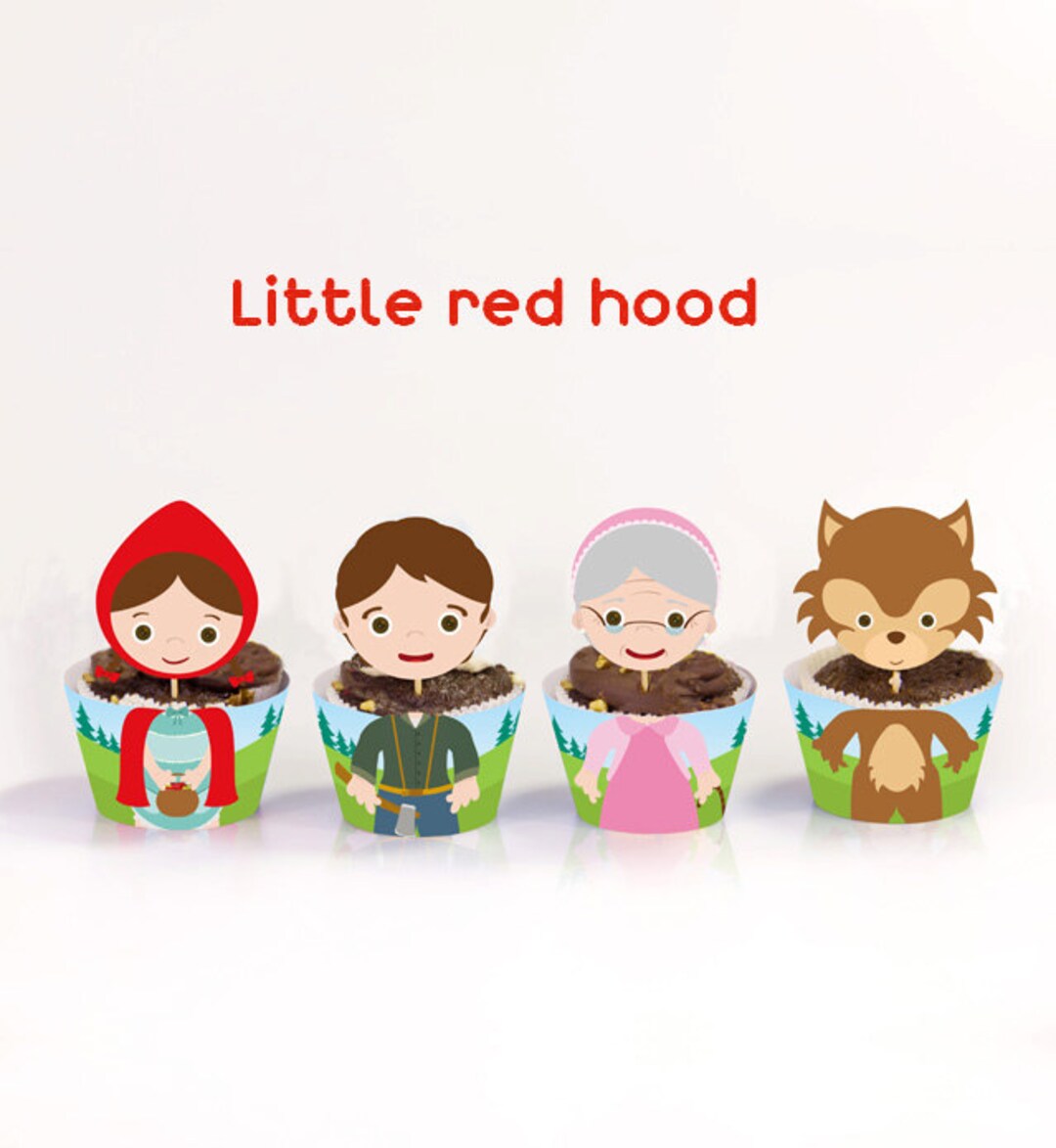 Little Red Riding Hood Tale, Wolf , Grandma and Woodcutter Cupcake ...