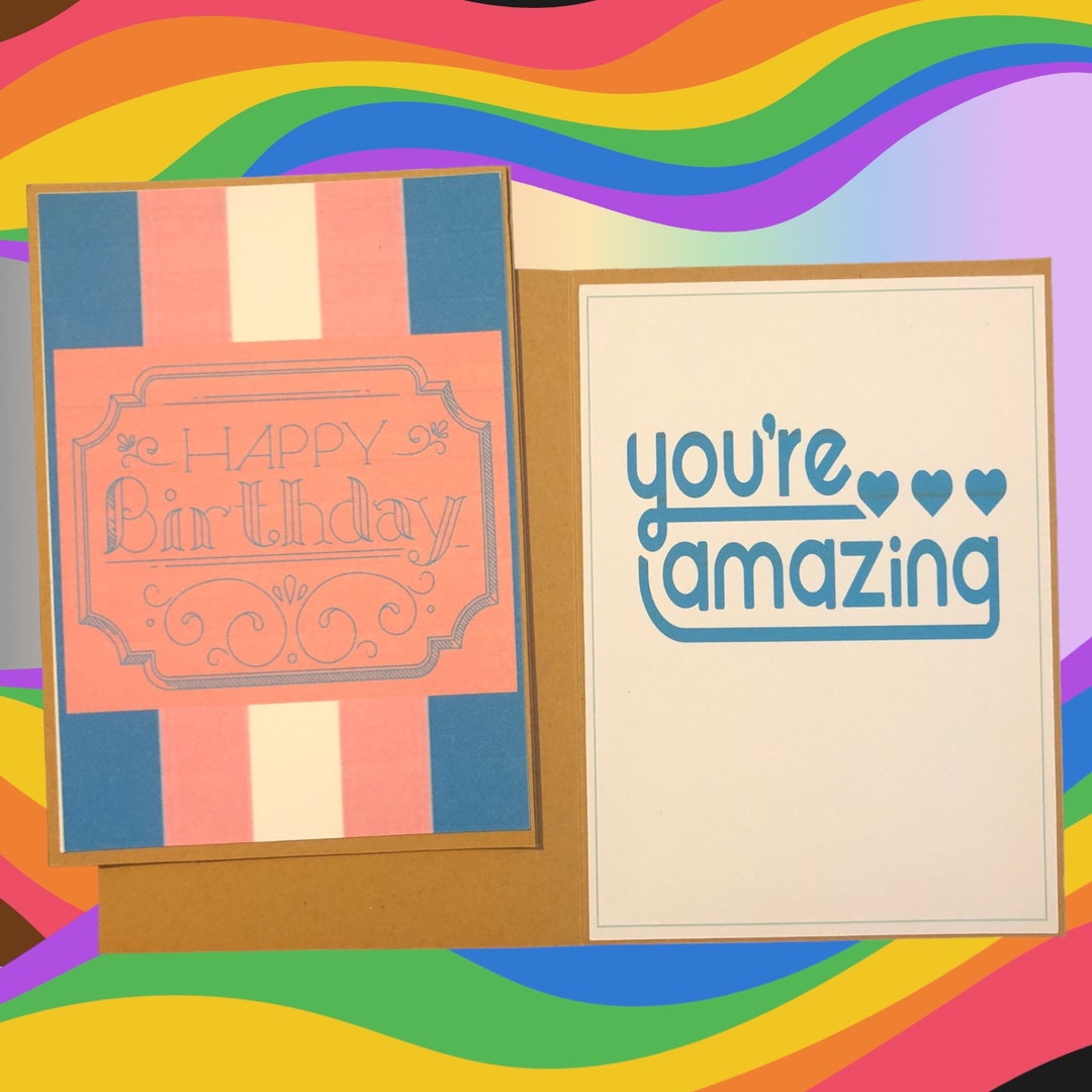 Handmade Transgender Pride Birthday Card - Etsy