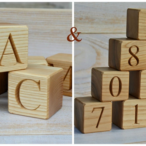 SALE 26 Wooden English Alphabet Blocks 1.6 Inches ABC Wood - Etsy Canada