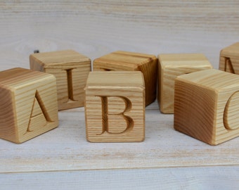 24 Greek Alphabet Letter Wood Blocks Handmade ABC Blocks | Etsy