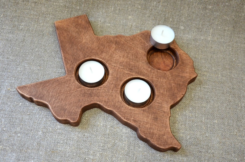 Wood Candle Holder in a Shape of State Texas Candle Holder - Etsy