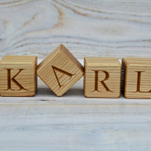 30 Wooden German Alphabet Letter Blocks, Handmade ABC Blocks, Wood ...