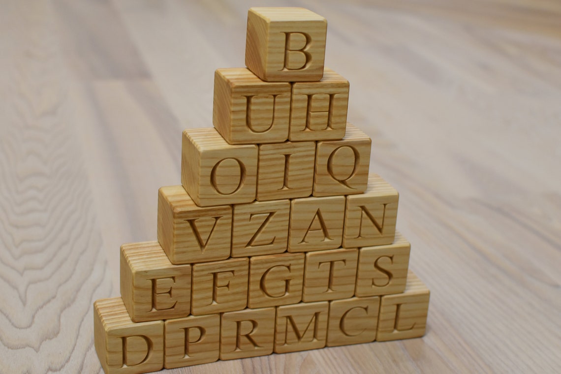 21 Wooden Italian Alphabet Blocks 1.6 Inches ABC Wood Block - Etsy