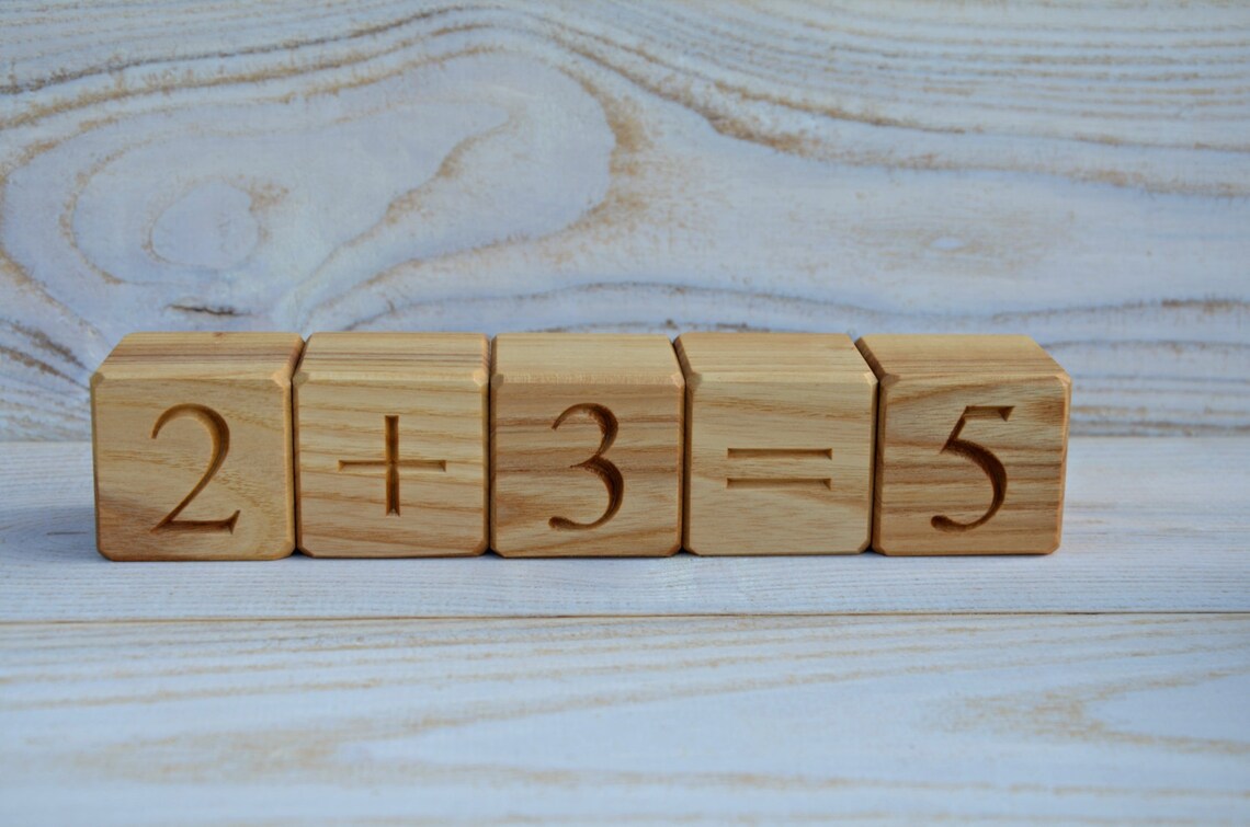 1.6'' Handmade Wooden Math Blocks Baby Shower Gift - Etsy
