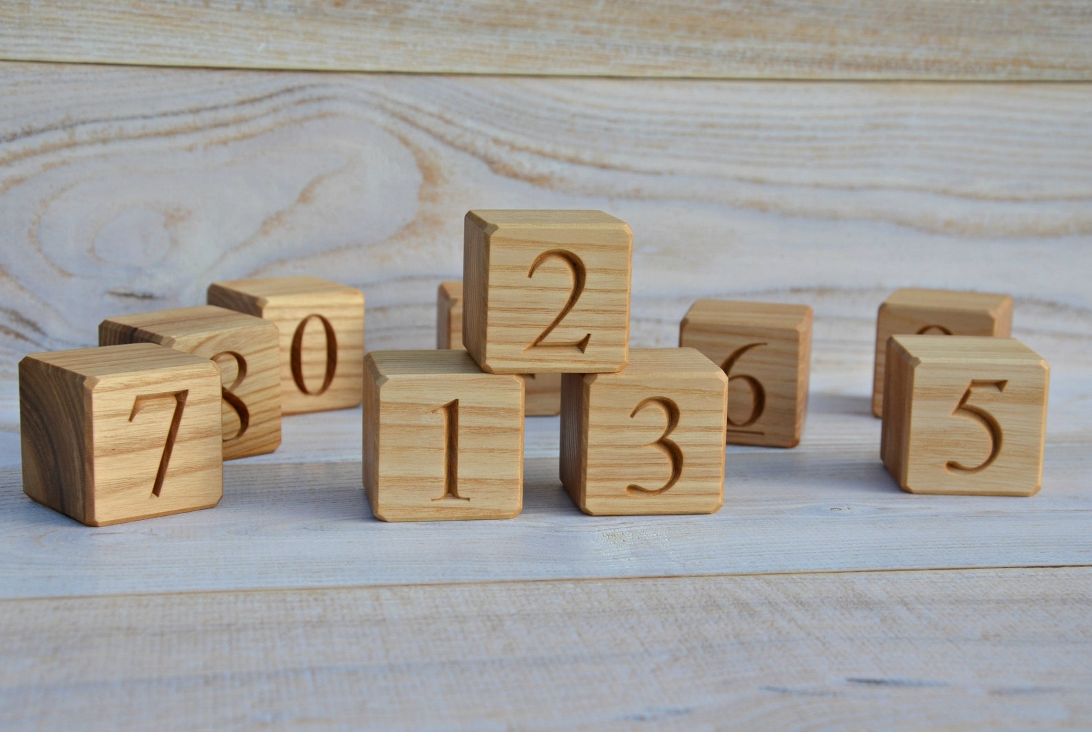 2 Inches Wood Number Blocks Large 0 to 9 Number Blocks | Etsy