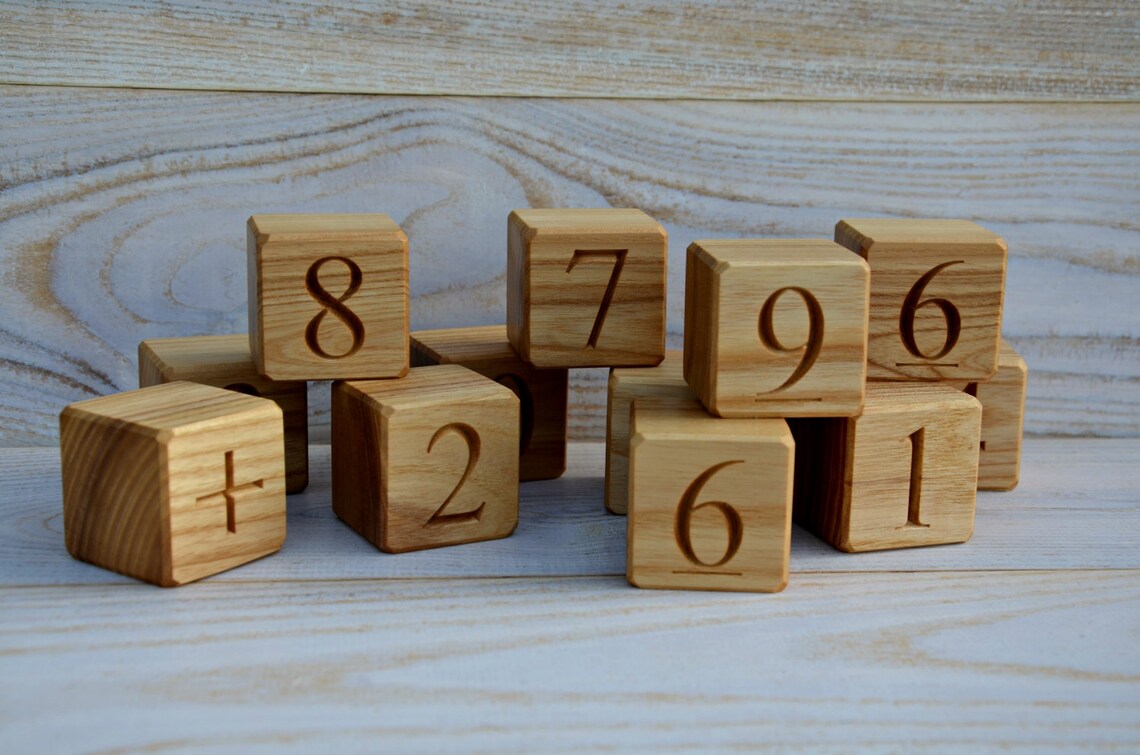 1.6'' Handmade Wooden Math Blocks Baby Shower Gift - Etsy