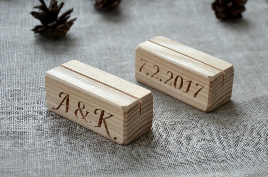 80 Personalized Wood Table Number Holders for Wedding and Party, Custom ...