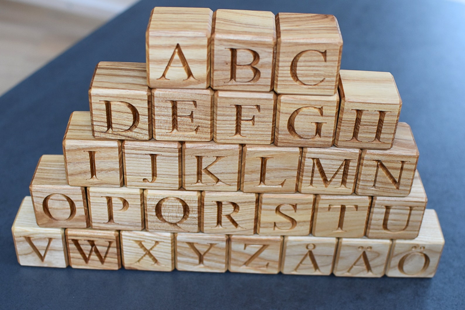 29 Swedish Finnish Alphabet Wooden Blocks, Handmade ABC Letter Blocks ...