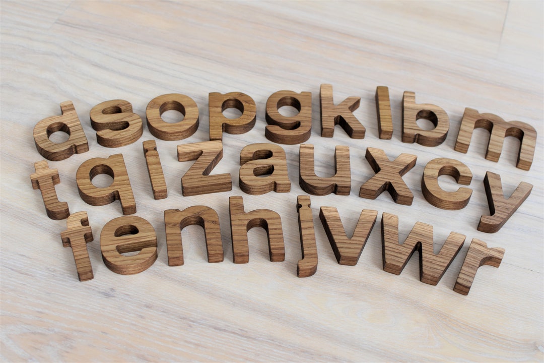Oak Wood Alphabet Letters English Lowercase Letters ABC Learning Toy ...