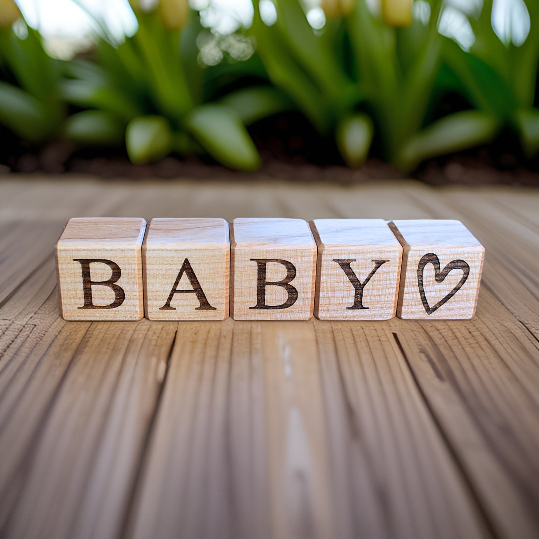1.6'' Personalized Wood Blocks, Baby Name Blocks, Laser Engraved Blocks ...