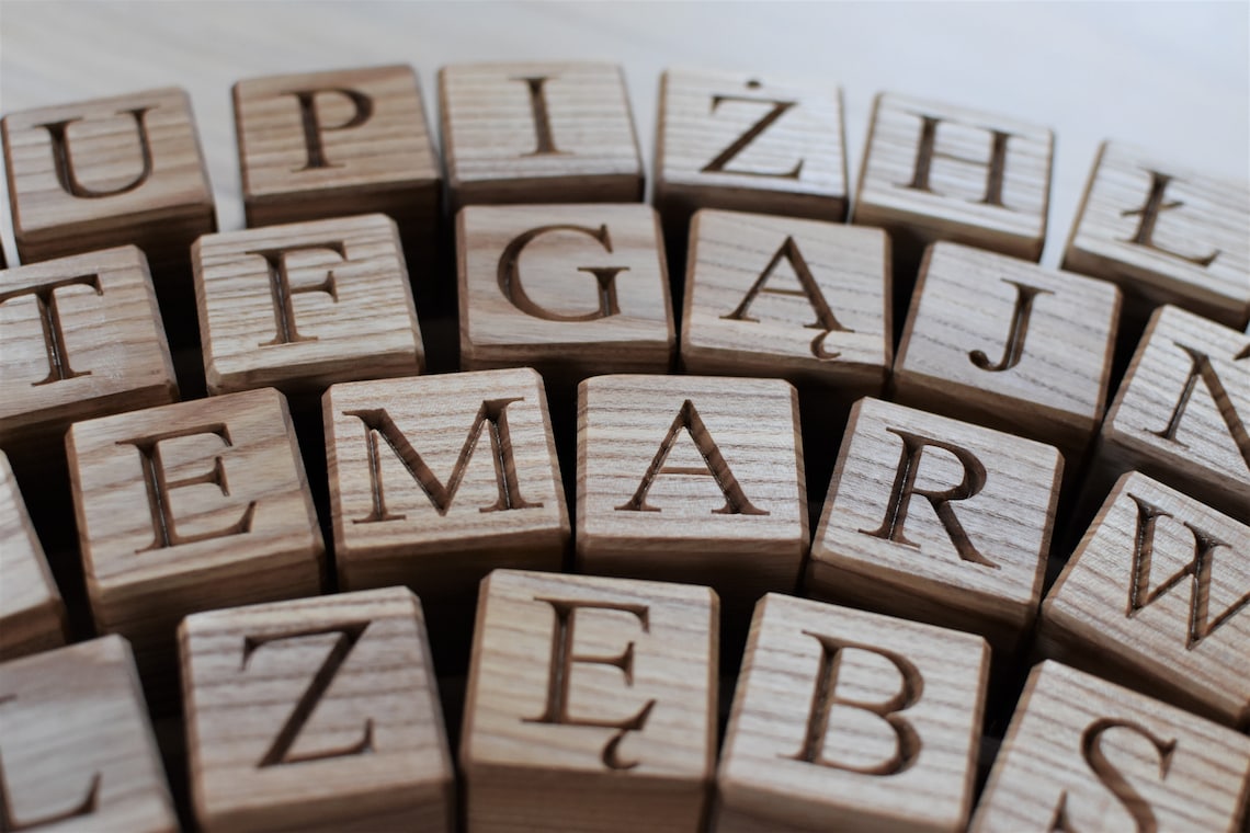 32 Polish Wood Alphabet Blocks ABC Wood Letter Blocks Learning - Etsy