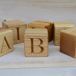 26 Wood English Alphabet Blocks and 10 Numbered Wooden Blocks 0-9, ABC ...