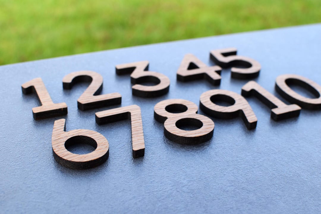 2 Inch Wood Numbers 0 to 9 Laser Cut Oak Wood Numbers Educational Toy ...