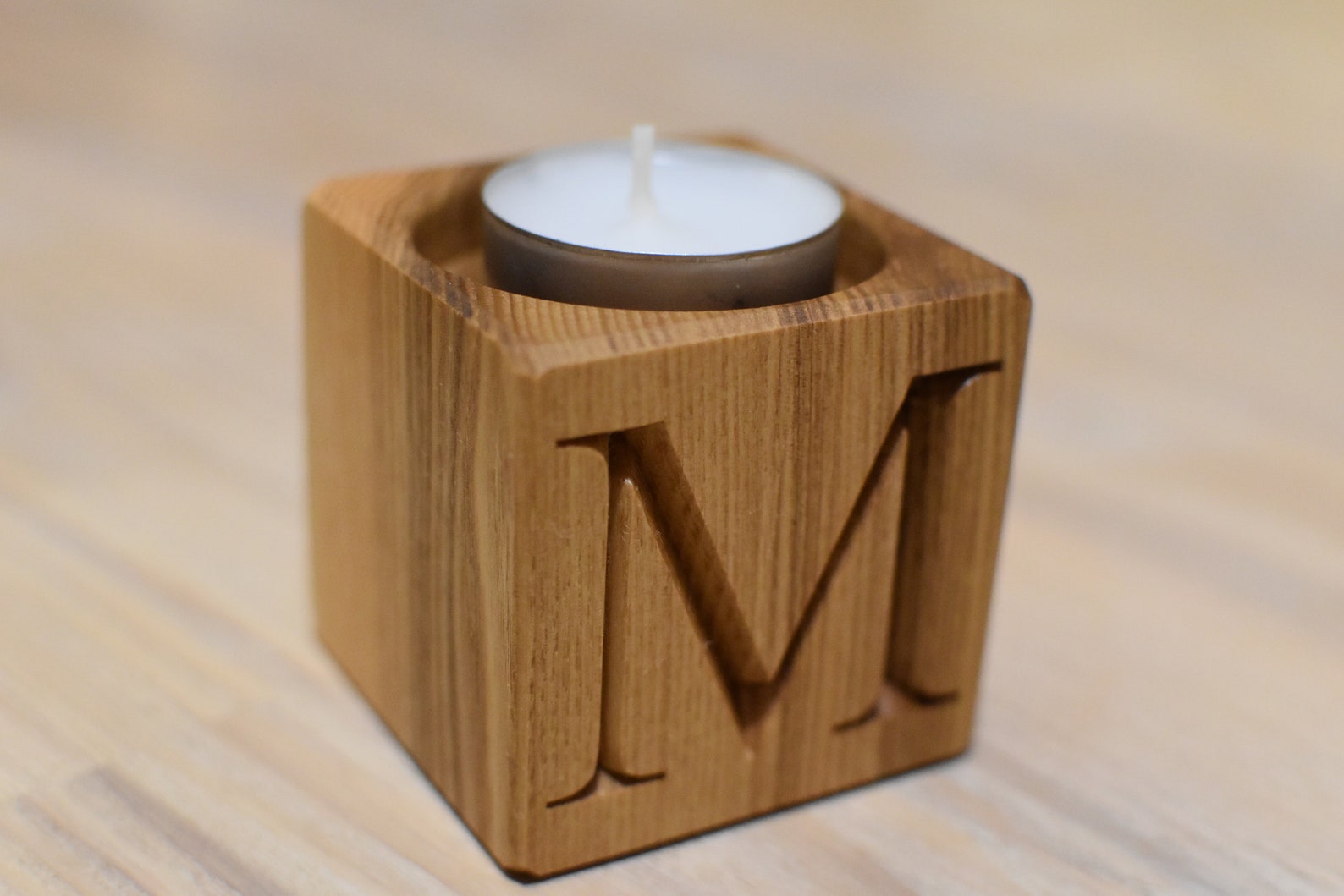 Personalized Wood Candle Holder Block Home Decor Tealight - Etsy