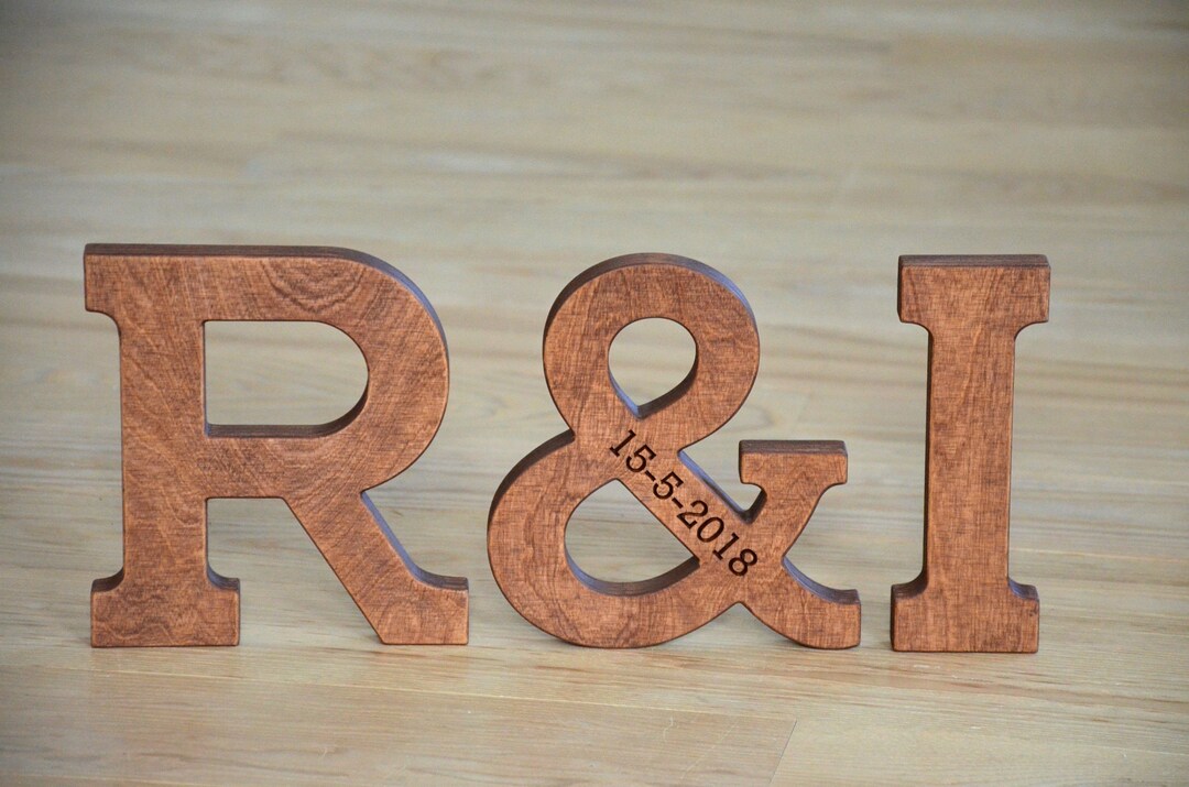 6'' Wood Letters Personalized Wood Ampersand Free Standing Wooden ...