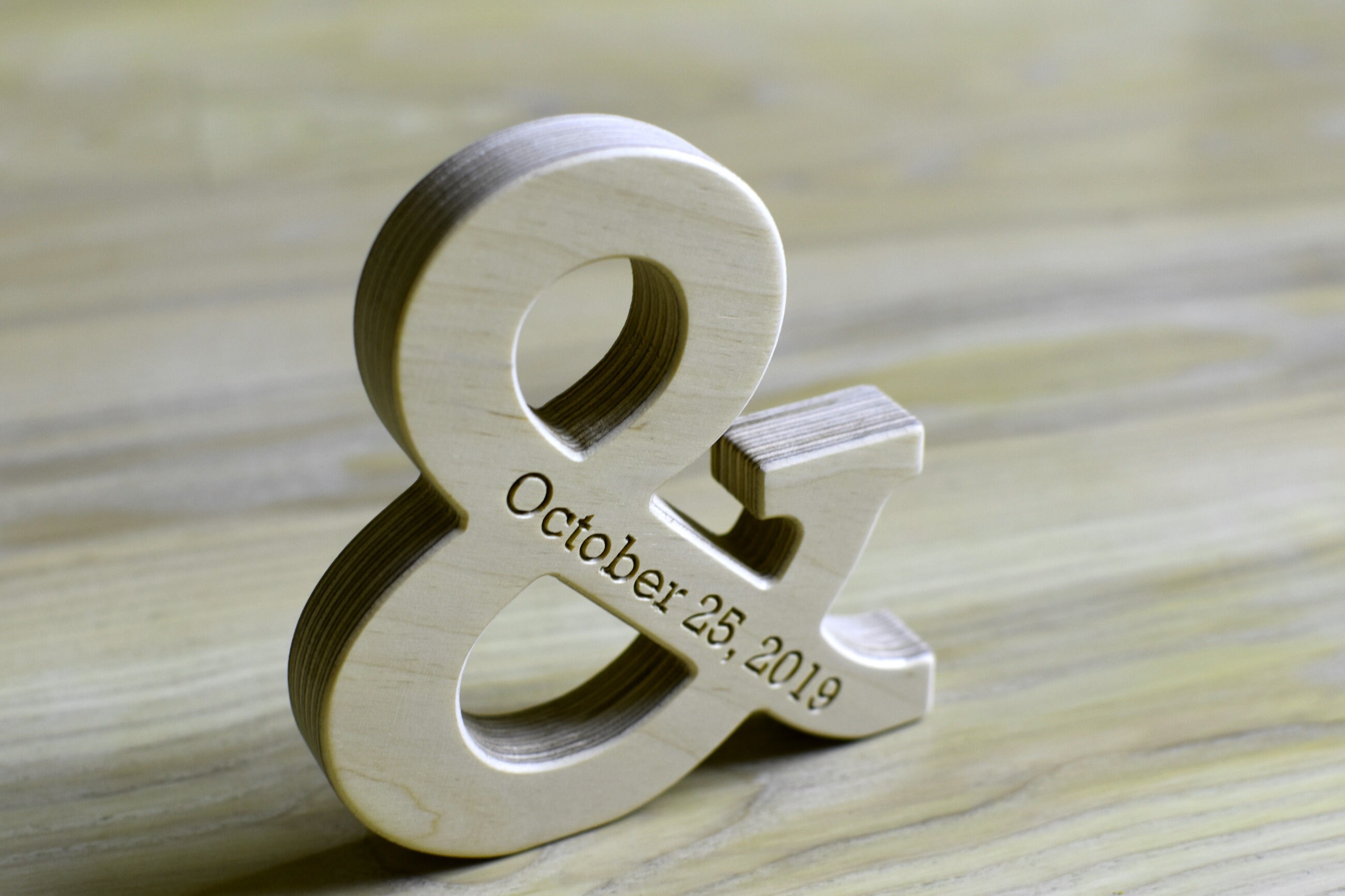 6'' Personalized Wood Ampersand Free Standing Wooden | Etsy