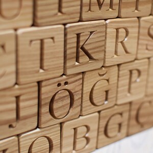 29 Wood Turkish Alphabet Blocks ABC Wood Turkish Letter Blocks Learning ...