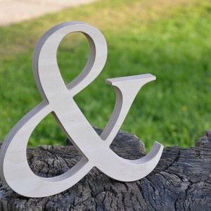 9'' Wood Ampersand for Rustic Wedding Decor, Wooden Photo Prop, Free ...
