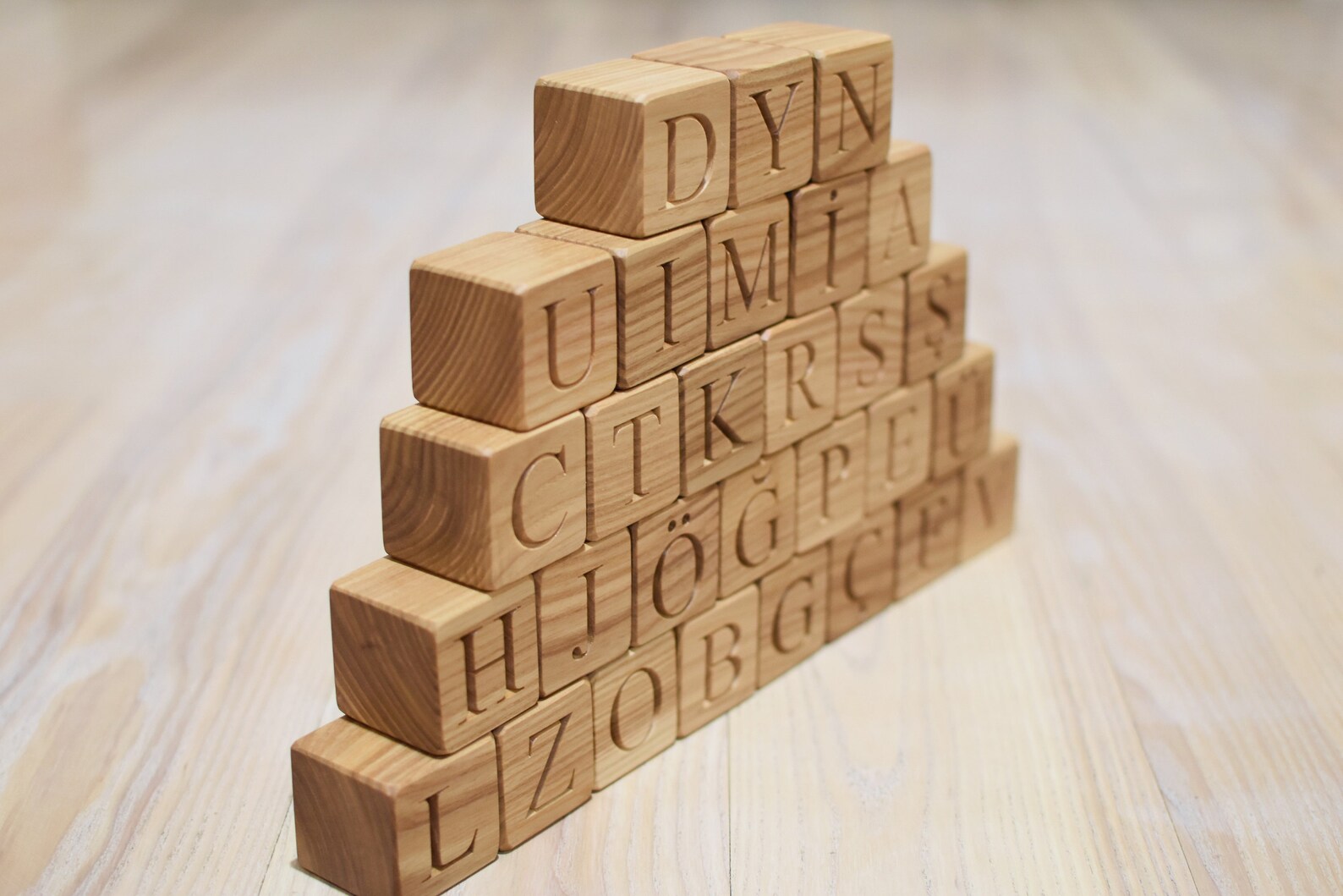 29 Wood Turkish Alphabet Blocks ABC Wood Turkish Letter Blocks | Etsy