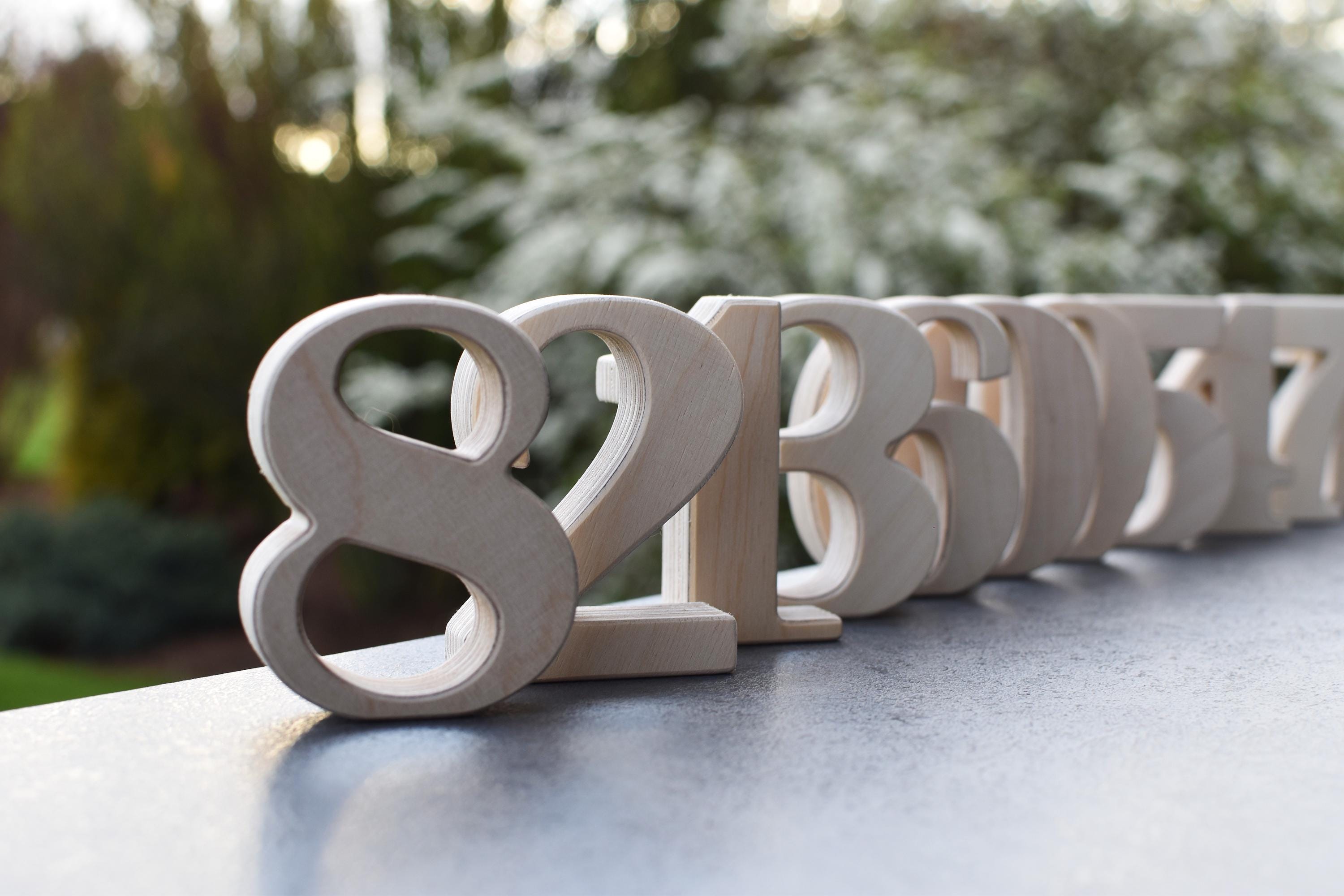 1-20 3'' Small Wooden Numbers, Free Standing Wedding Table Numbers for ...