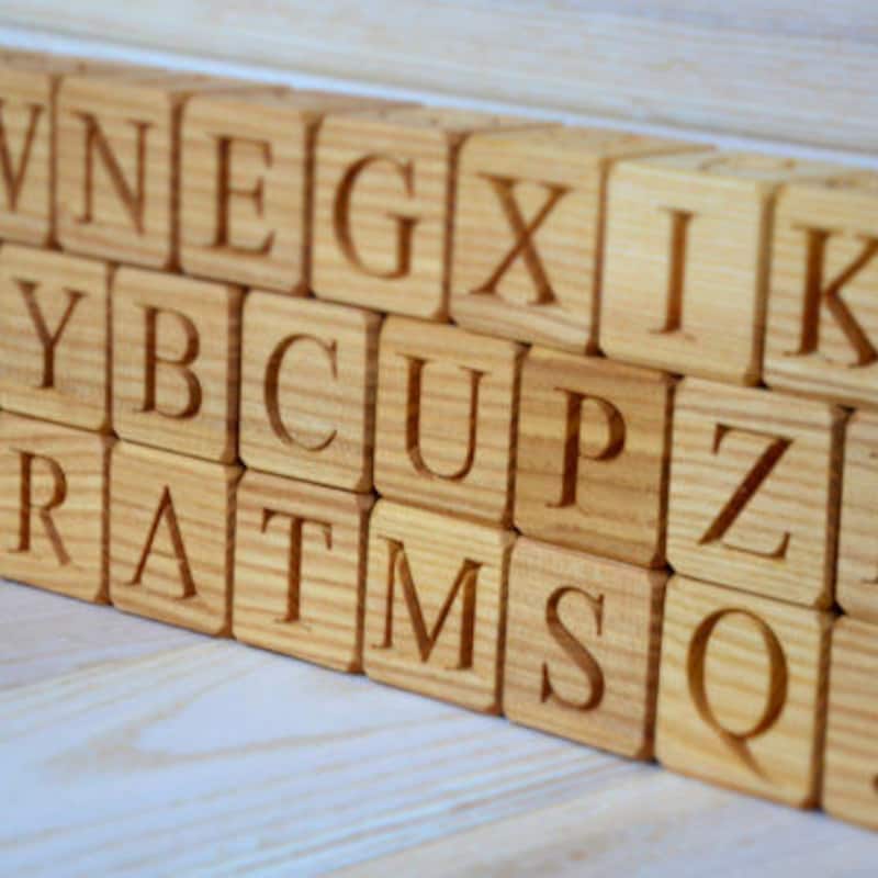 Wooden Alphabet Blocks - Etsy