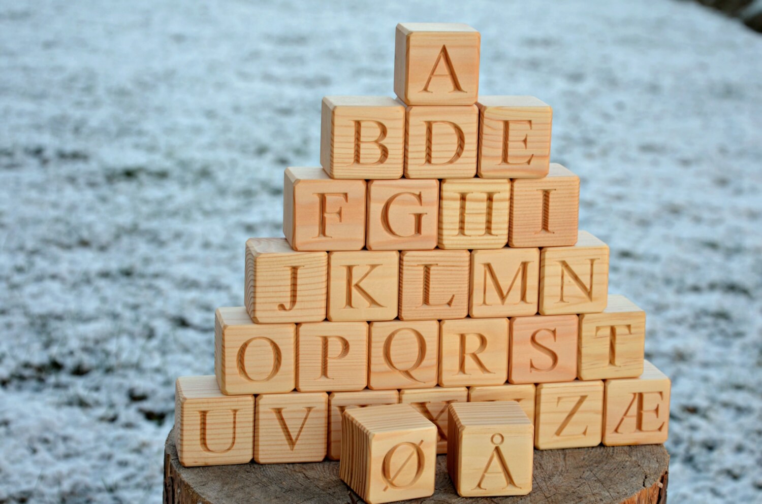 29 Danish and Norwegian Alphabet Wooden Blocks Handmade ABC | Etsy