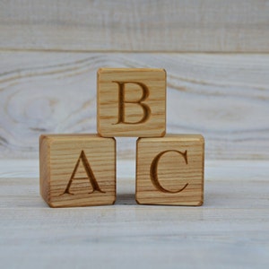 30 Wooden German Alphabet Letter Blocks, Handmade ABC Blocks, Wood ...