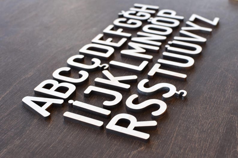 Wood Turkish Alphabet Letters Laser Cut ABC Turkish Uppercase Letters ...