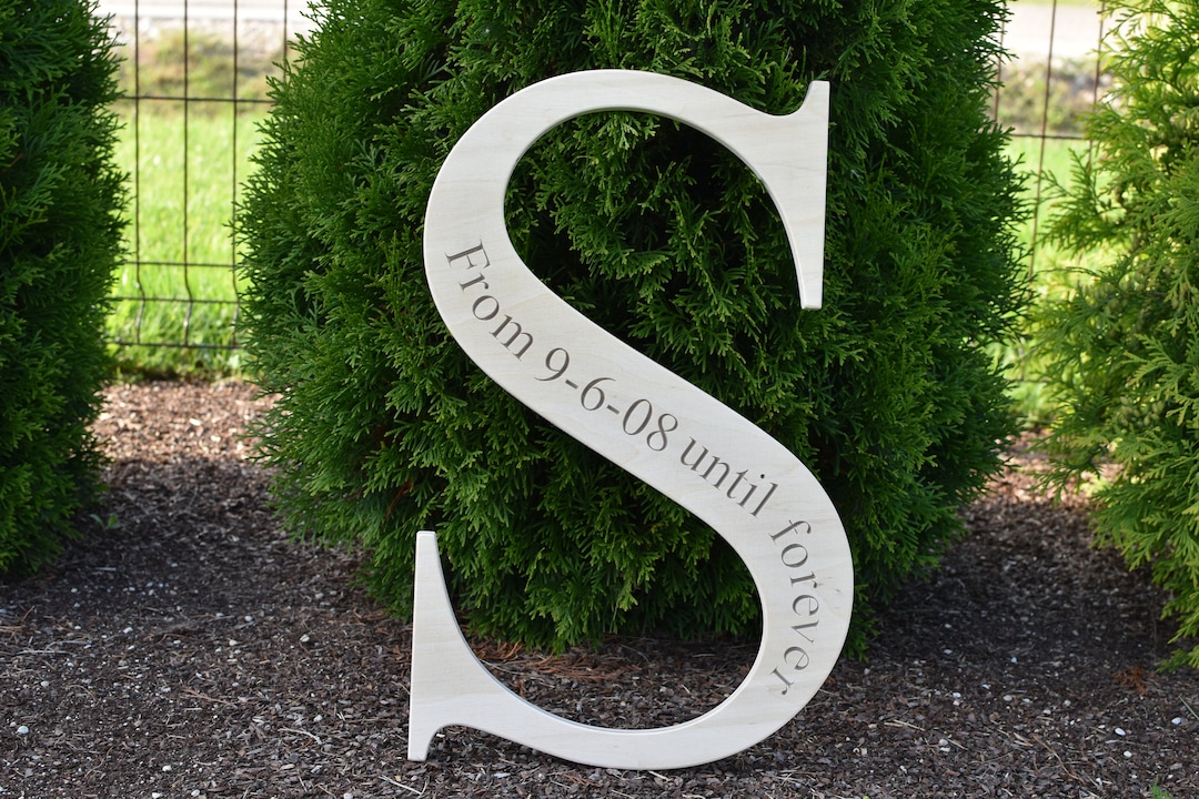 20'' Large Personalized Wooden Letter for Rustic Wedding Decor Text ...