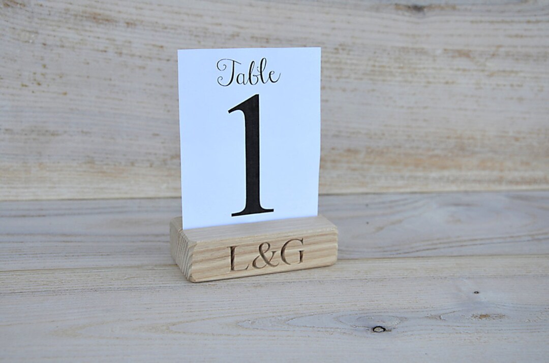 10 Personalized Wood Table Number Holders for Wedding and Party, Custom ...