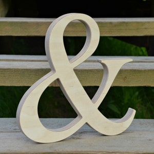 9'' Wood Ampersand for Rustic Wedding Decor, Wooden Photo Prop, Free ...