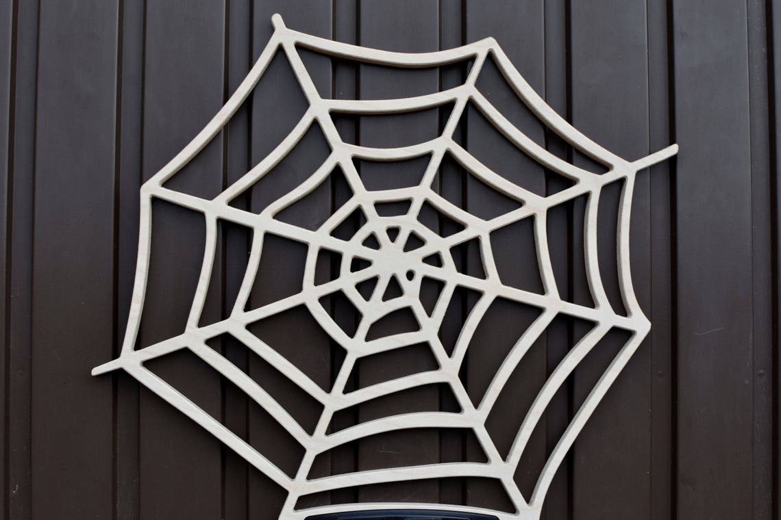 Wood Halloween Spider Web Door Decor Wreath Halloween Home | Etsy