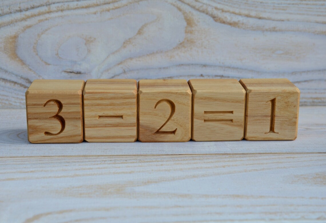 1.6'' Handmade Wooden Math Blocks Baby Shower Gift - Etsy