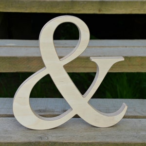 9'' Wood Ampersand for Rustic Wedding Decor, Wooden Photo Prop, Free ...