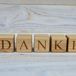 30 Wooden German Alphabet Letter Blocks, Handmade ABC Blocks, Wood ...