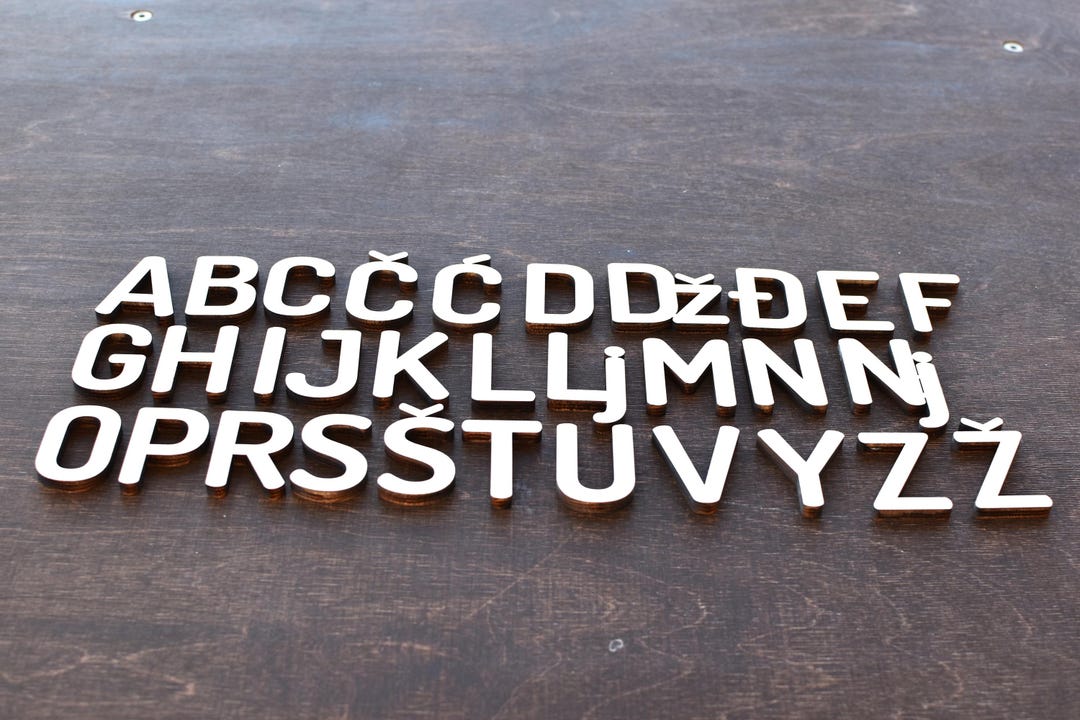 Wood Croatian Alphabet Letters Laser Cut ABC Croatian Uppercase Letters ...