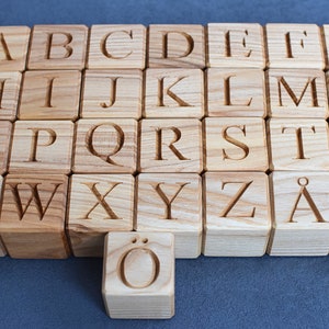 29 Swedish Finnish Alphabet Wooden Blocks, Handmade ABC Letter Blocks ...