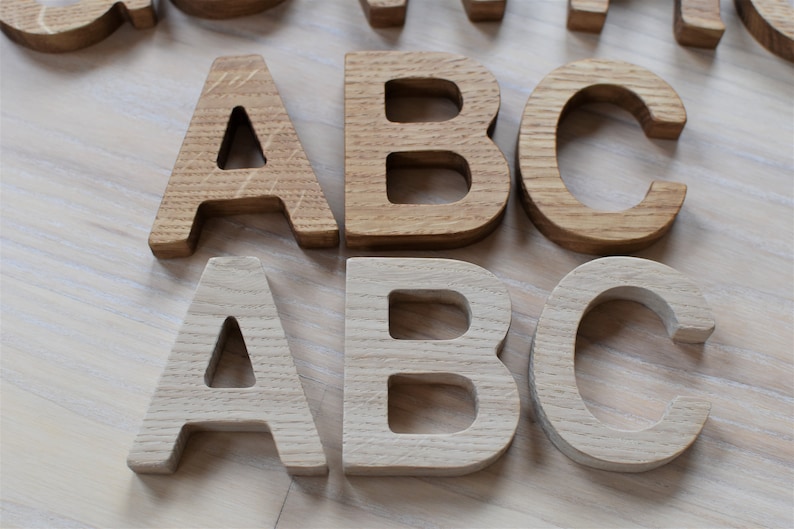 Oak Wood Alphabet Letters English Lowercase Letters ABC Learning Toy ...