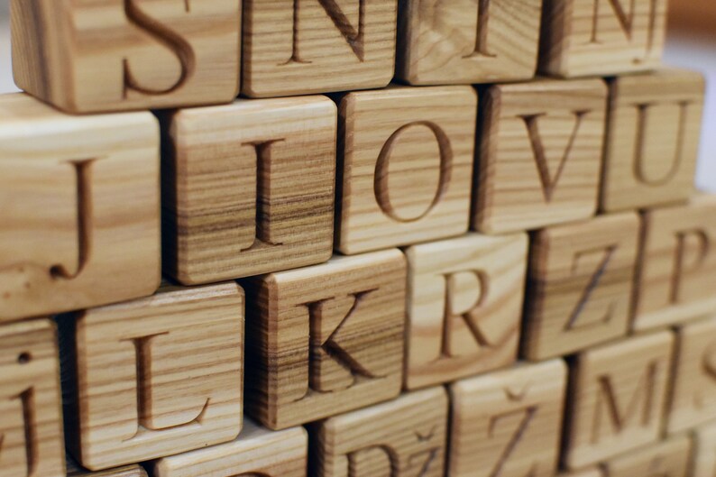 30 Wooden Croatian Alphabet Letter Blocks Handmade ABC - Etsy