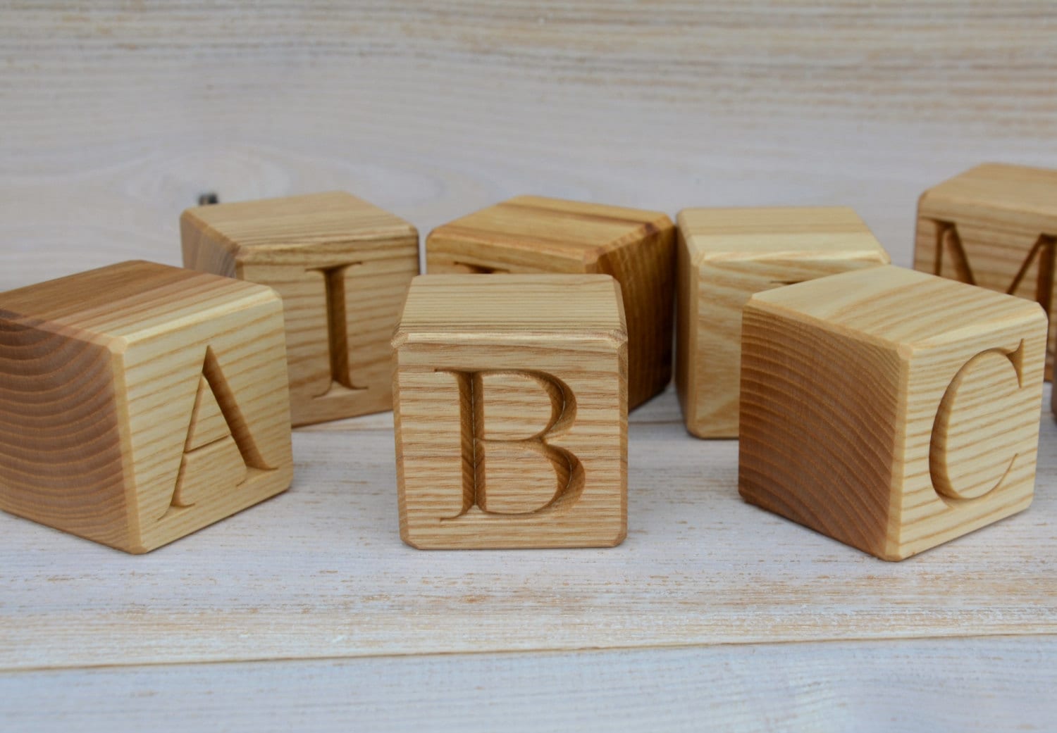 27 Spanish Alphabet Wooden Blocks, Handmade ABC Letter Blocks, Wood ...