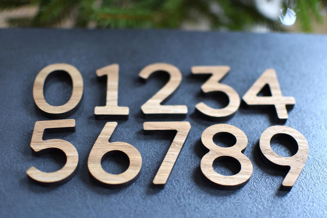 3 Inch Magnet Wood Numbers 0 to 9 Laser Cut Oak Magnetic Wood Numbers ...