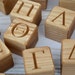 24 Greek Alphabet Letter Wood Blocks, Handmade ABC Blocks, Wood Letter ...